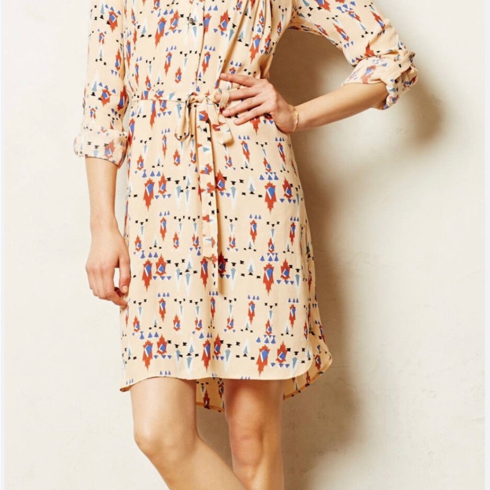Anthropologie Dolan Aztec Peach Color Dress - Gem